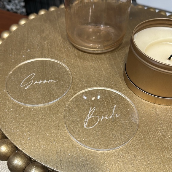 Party Supplies | Clear Acrylic Place Settings Bride And Groom For ...